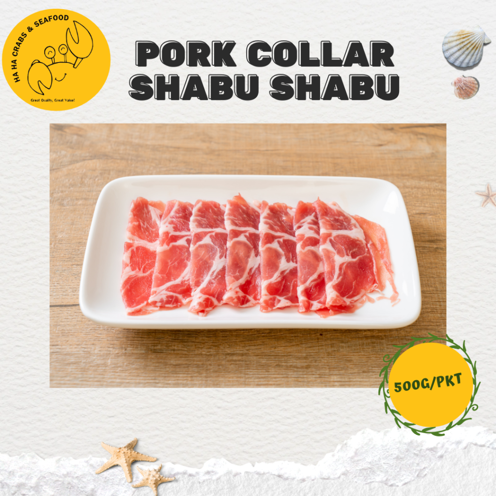 Pork Collar Shabu Shabu 五花肉片 (500g/pack) - Ha Ha Crabs and Seafood