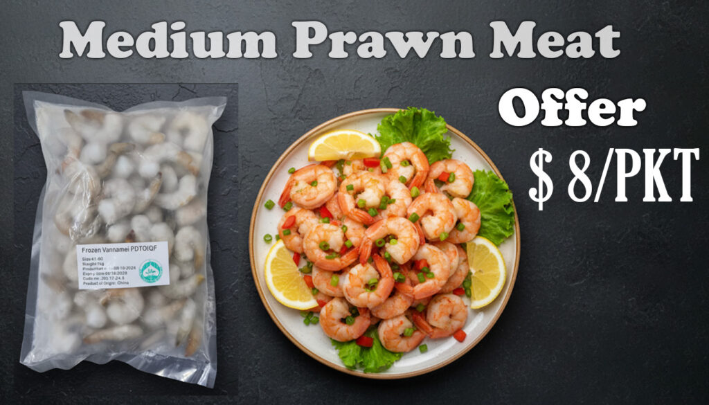 Medium Vannamei Prawn Meat, Size 31/50 (1kg/pack) - Ha Ha Crabs and Seafood